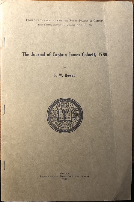 The Journal of Captain James Colnett, 1789.